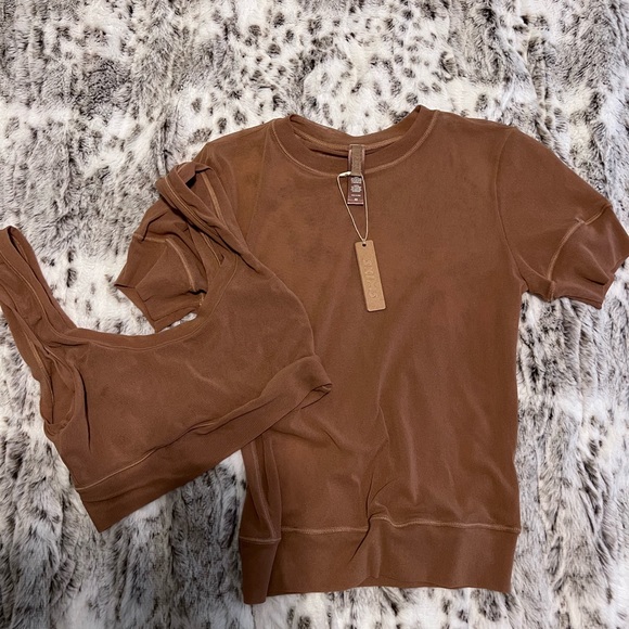 SKIMS | Tops | Skims Summer Mesh Tee And Bralette | Poshmark